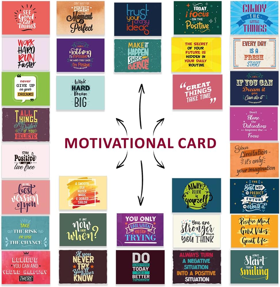 Papa Prints A6 positive affirmation cards pack of 32 motivational cards ...