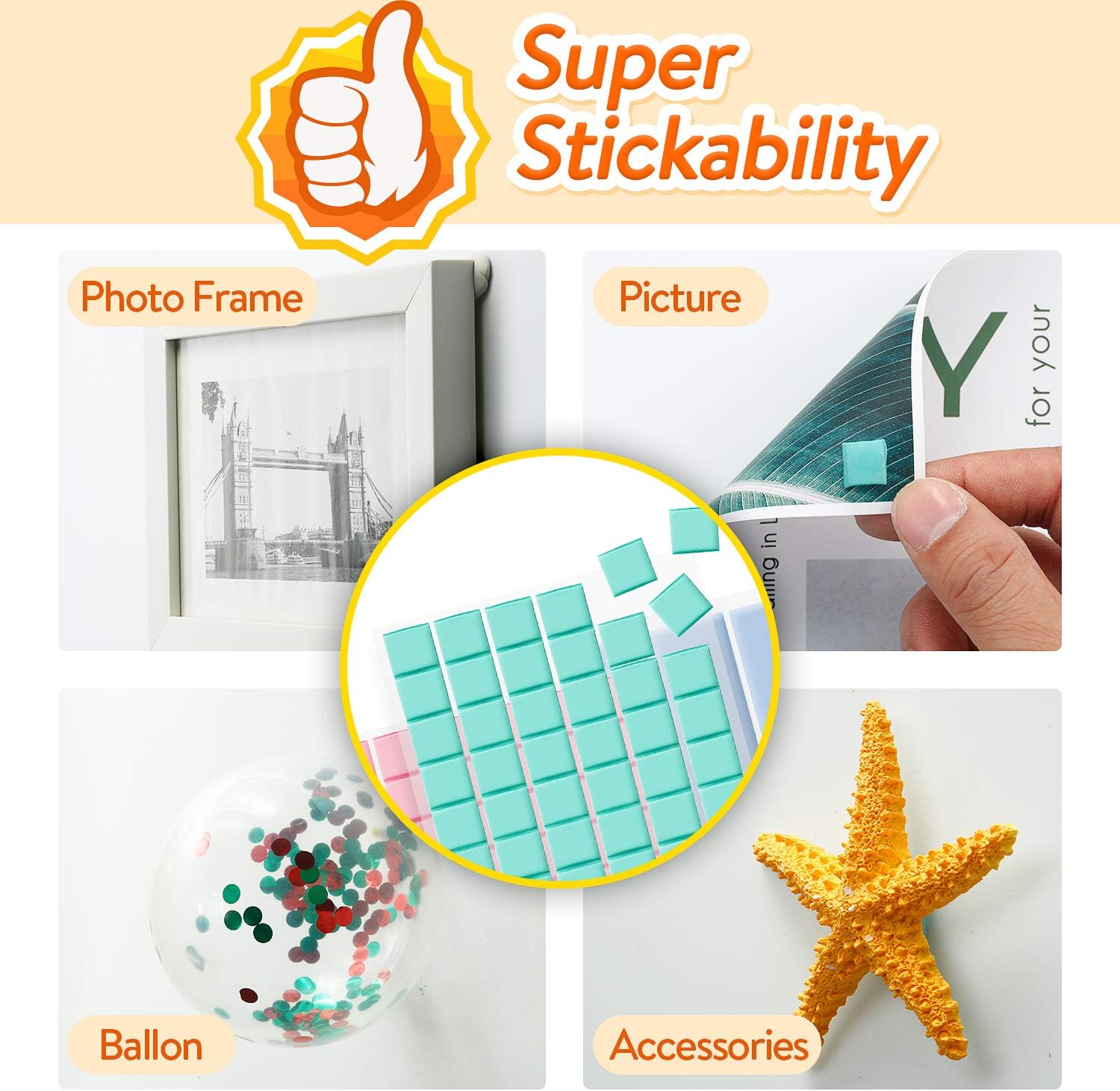 Buy 408 Pieces Removable Adhesive Tacky Sticky Wall Safe Tack Putty ...