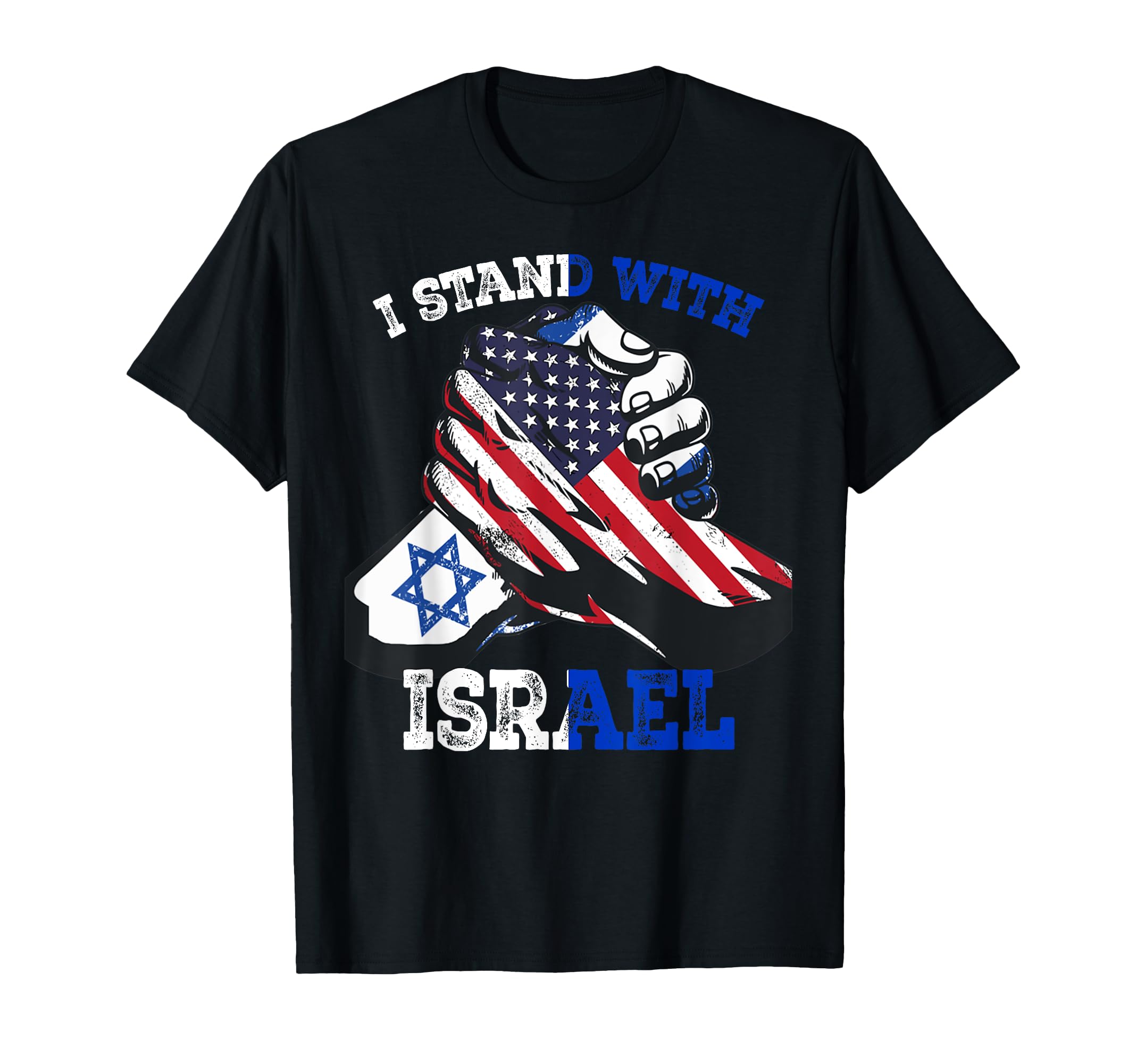 Amazon.com: Support I Stand With Israel Jewish Heritage Israeli Flag T ...