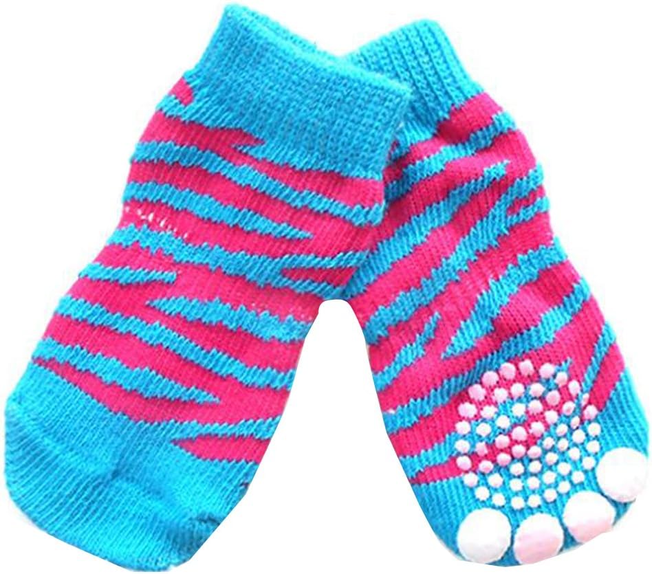 Amazon.com : JJ Store 4pcs Small Pet Puppy Dog Socks Anti-slip Cotton ...
