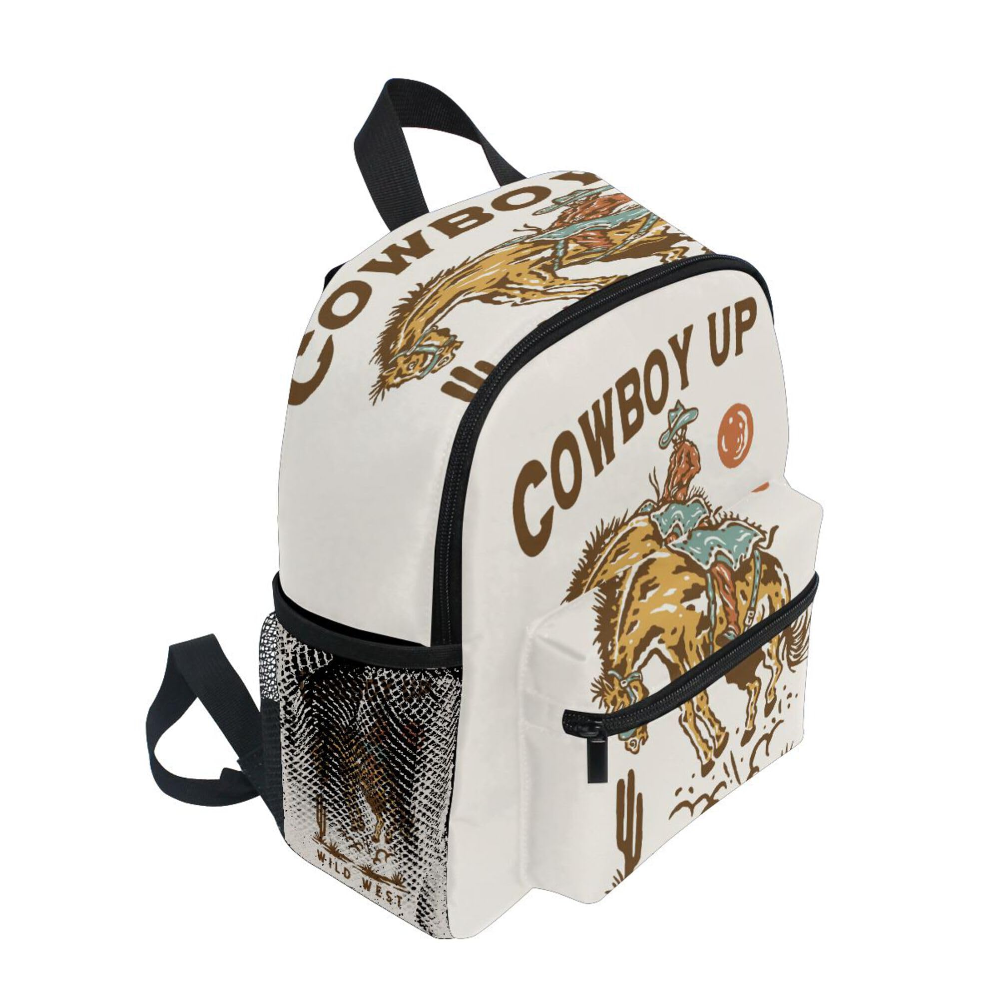 Snapklik.com : Cowboy Illustration Rodeo Vintage Wild Toddler Backpack ...