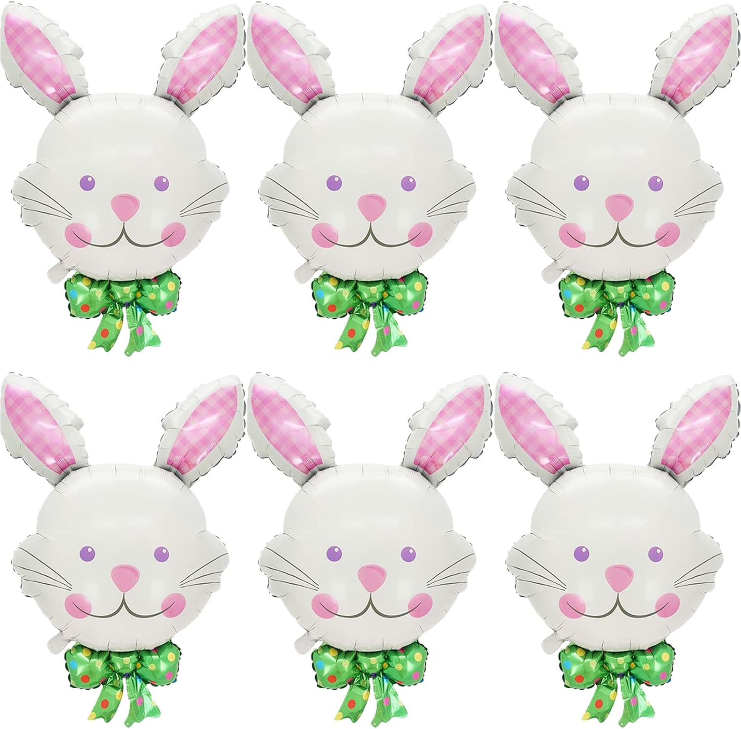 Amazon.com: 6Pcs Bunny Rabbit Shaped Balloons for Happy Easter Foil ...