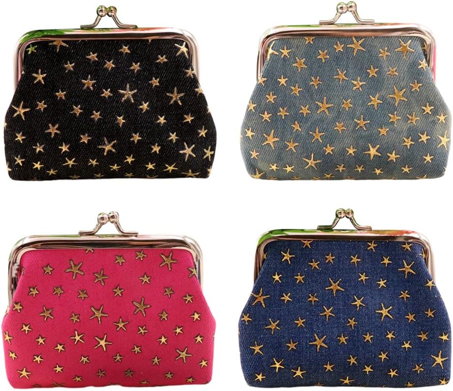 Amazon.com: Five-Pointed Star Coin Purse, Denim Change Pouch Wallets ...