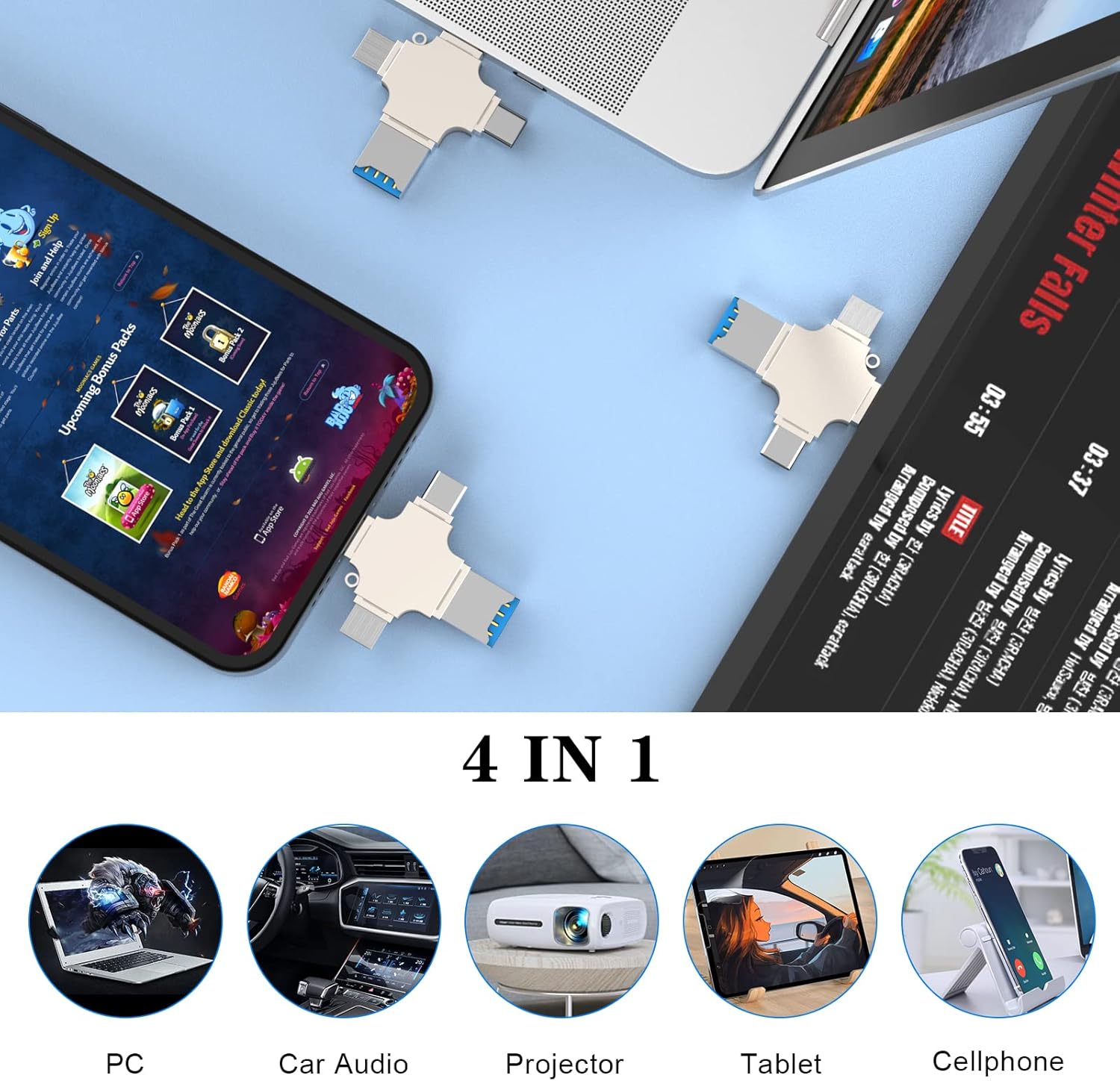 Buy SD Card Reader for iPhone,[MFi Certified] 4 in1 Micro SD Card ...
