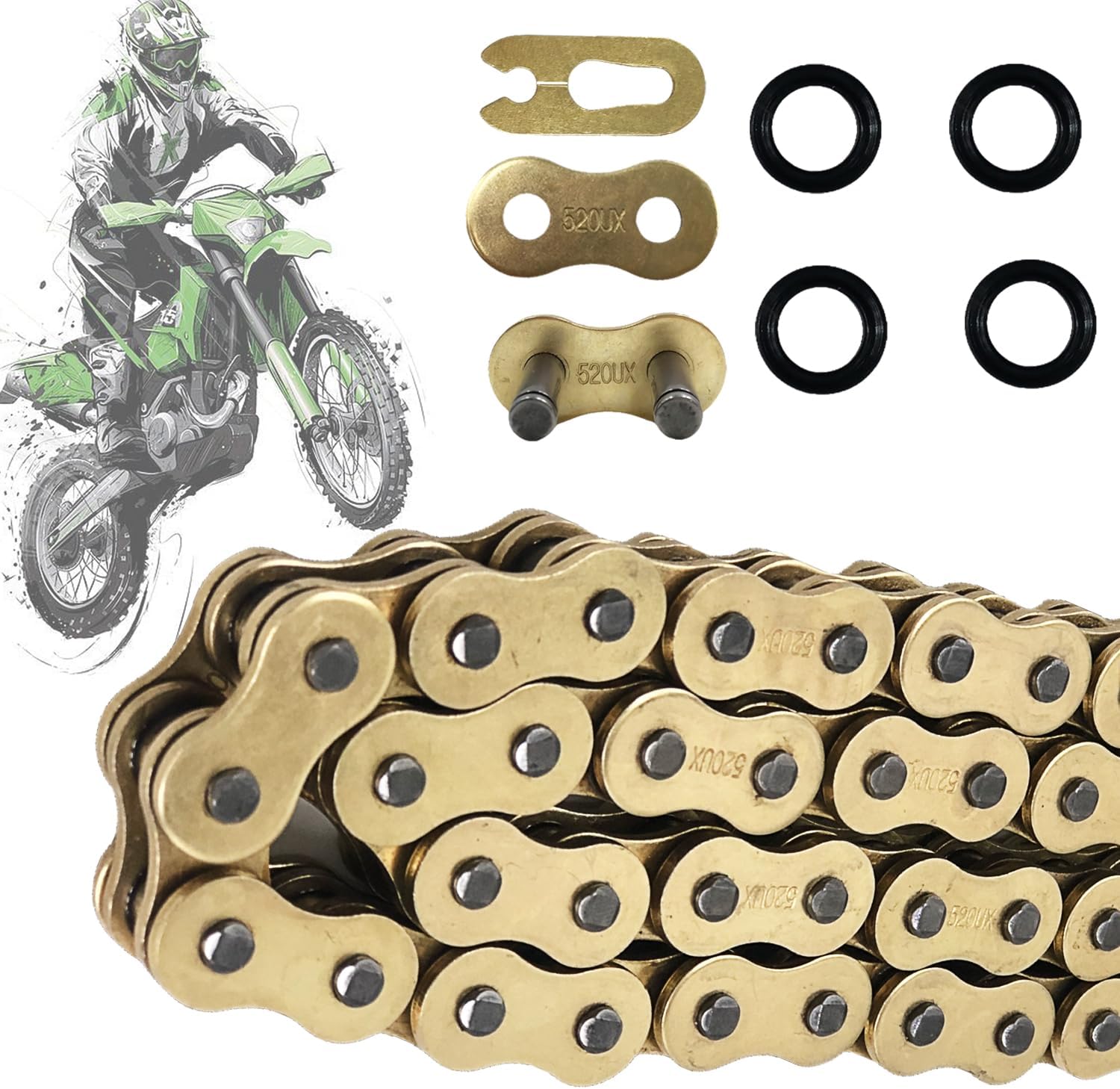Amazon.com: RK Racing Chain 520-SO-106 (520 Series) Steel 106 Link ...