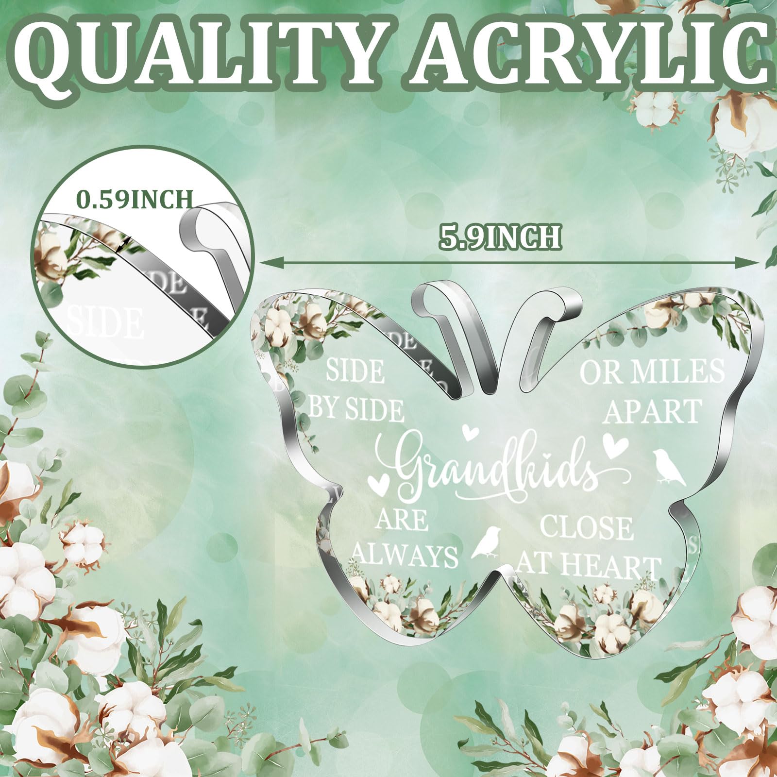 Snapklik.com : Jetec Grandma Gift Acrylic Heart Shape Butterfly Shape ...