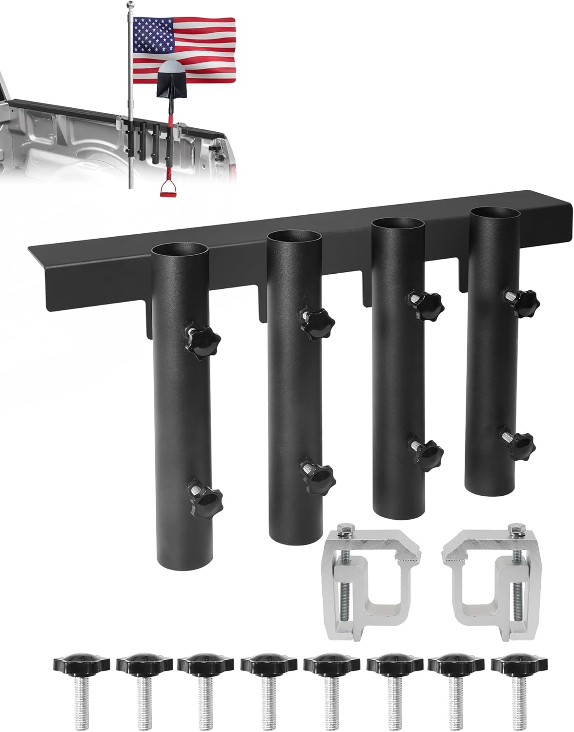 Amazon.com: 4-Hole No-Drilling Shovel Holder for Truck, Side Flag Mount ...