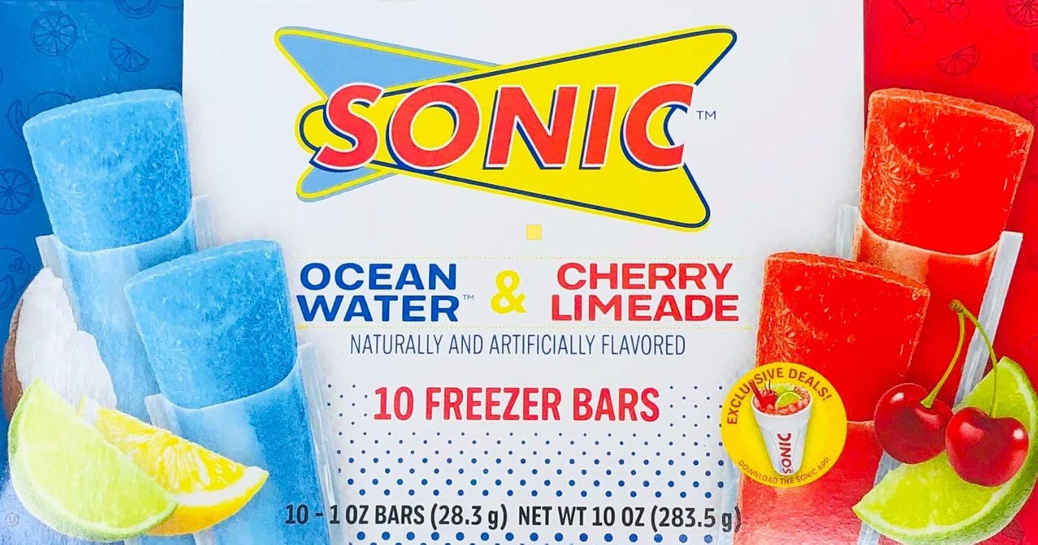 Amazon.com: NEW Sonic Freezer Bars Ocean Water & Cherry Limeade 10-1 oz ...