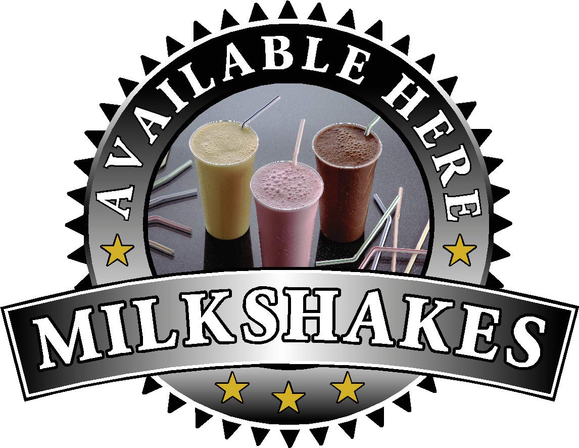 Milkshake Sold Here Sticker - Catering Sign Window Cafe Ice Cream Vinyl ...