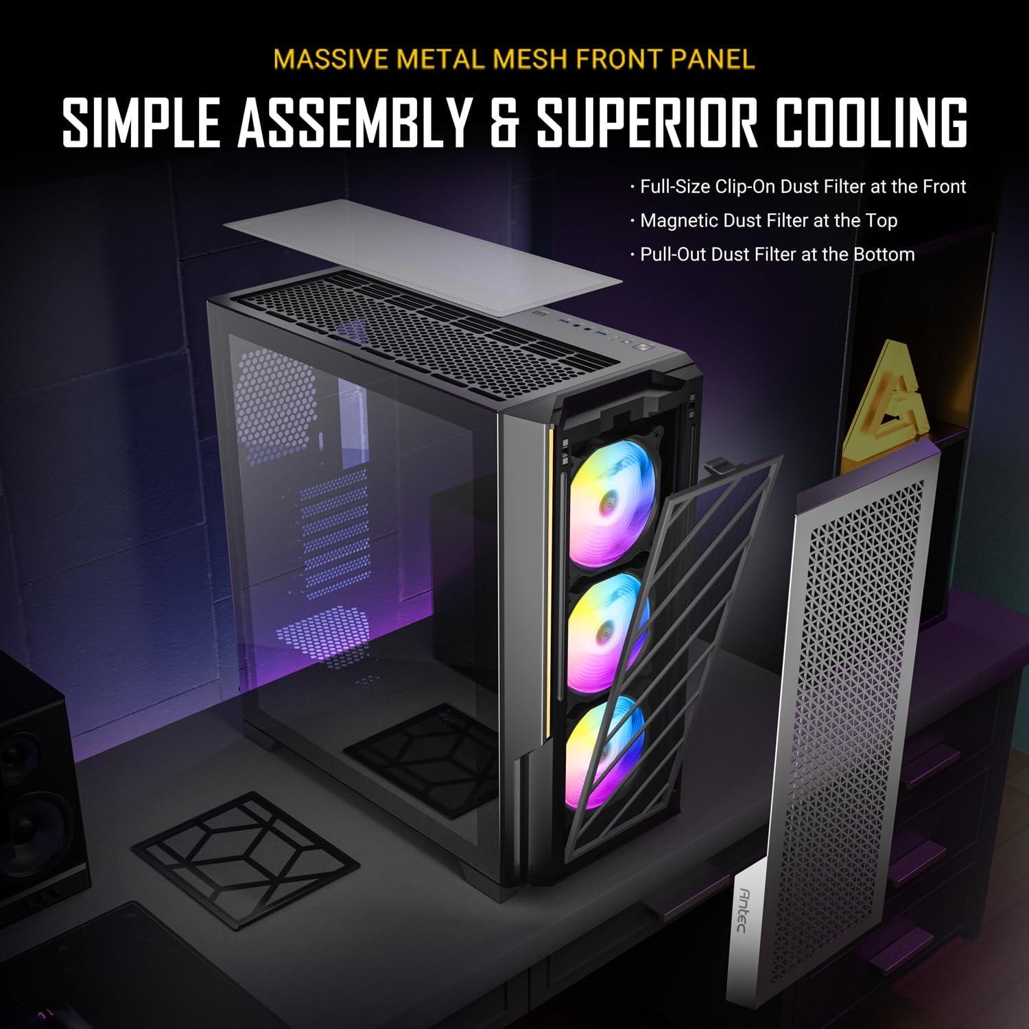 Buy Antec P20C ARGB E-ATX Mid Tower Cabinet With Tempered Glass Side ...