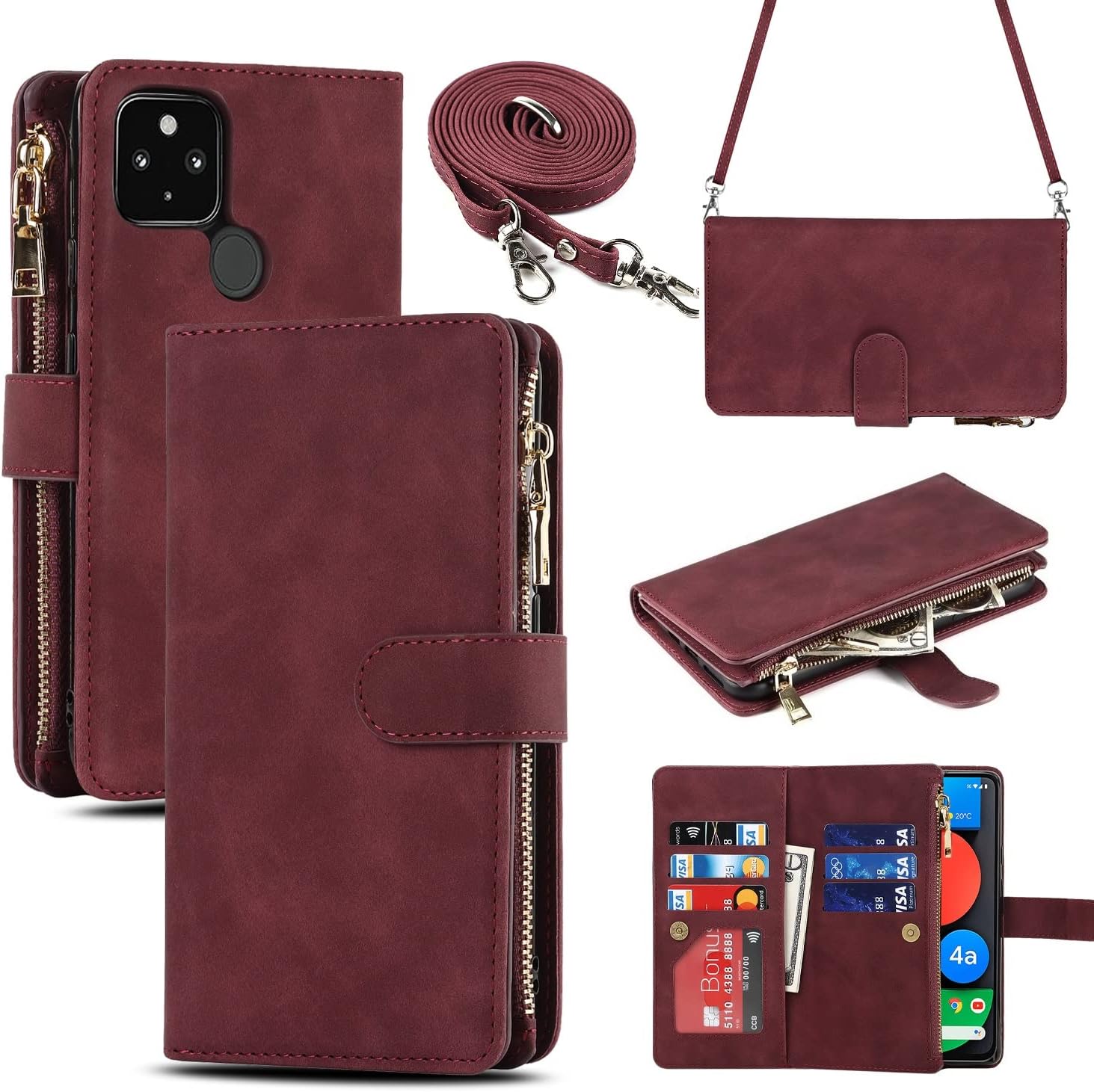 Amazon.com: iCoverCase for Google Pixel 4a 5G Wallet Case with Card ...