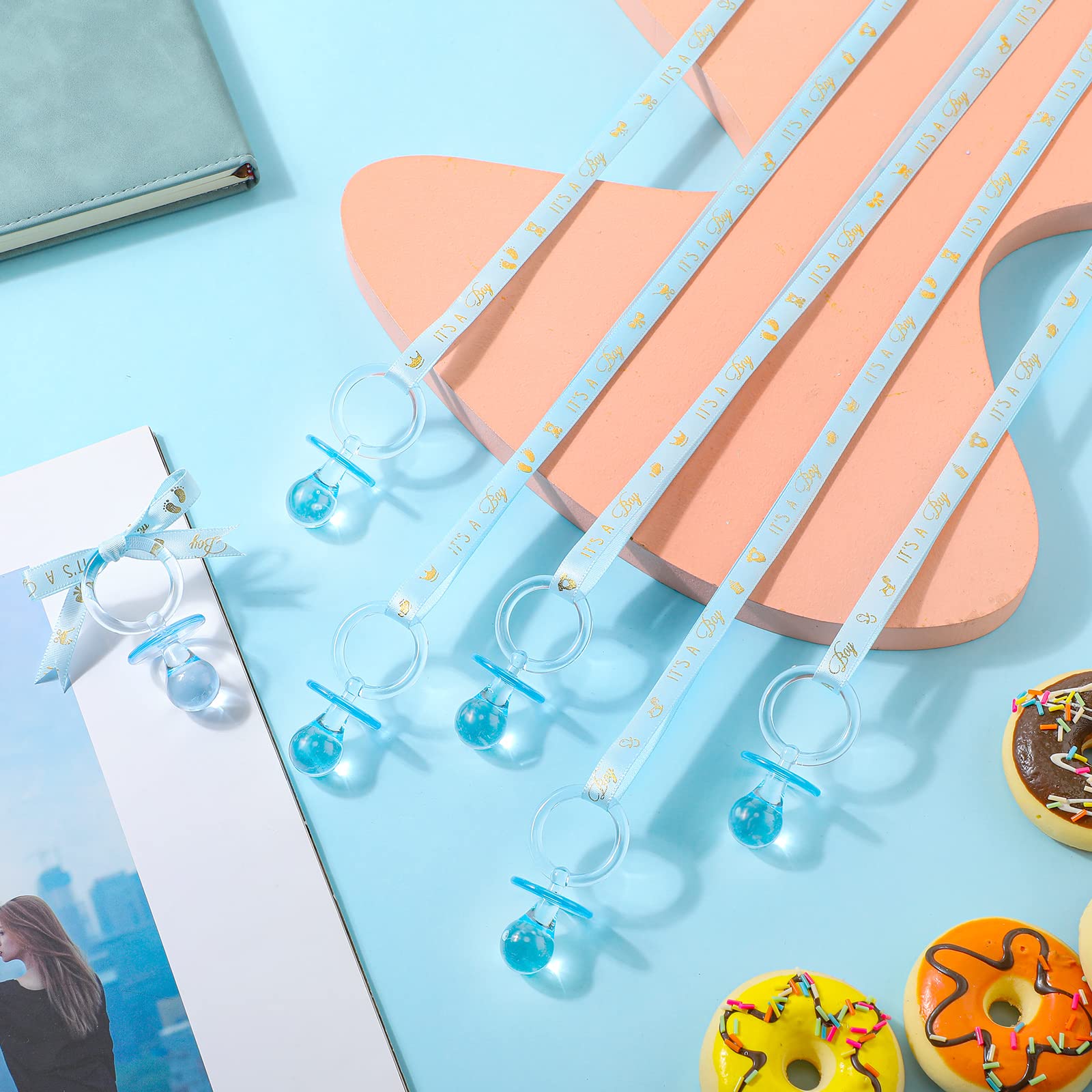 Snapklik.com : Junkin 60 Pieces Baby Shower Pacifiers Necklace Acrylic ...
