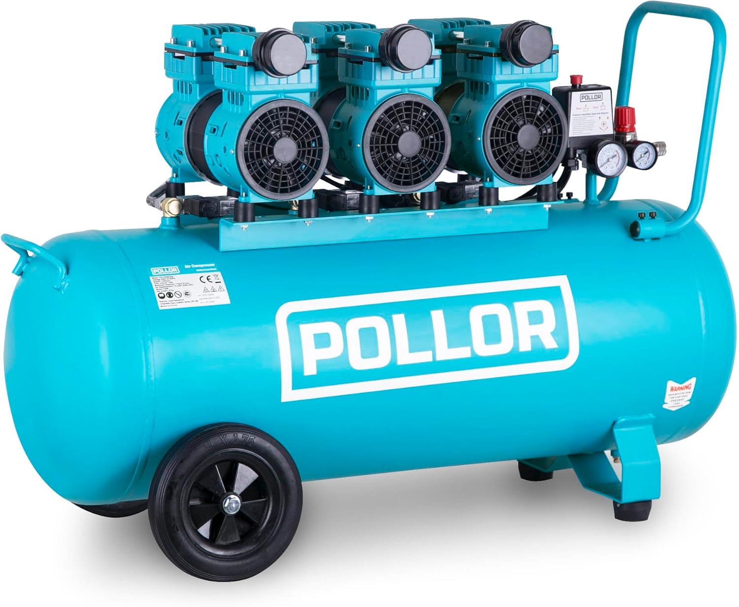 Air Compressor 100L litres 15.2 CFM Low Noise Oilless Silent Oil Free ...