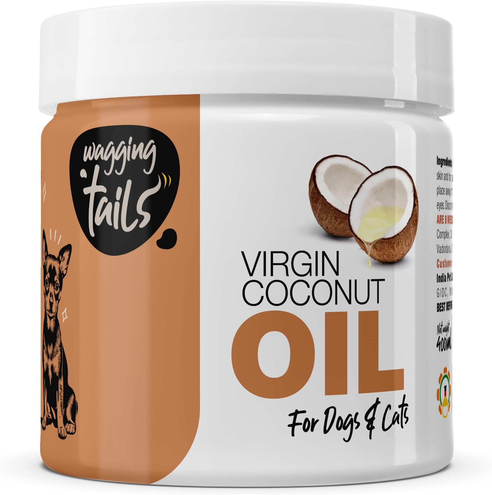 Wagging Tails Virgin Coconut Oil 400 ml for Dogs, Cats and Pets ...