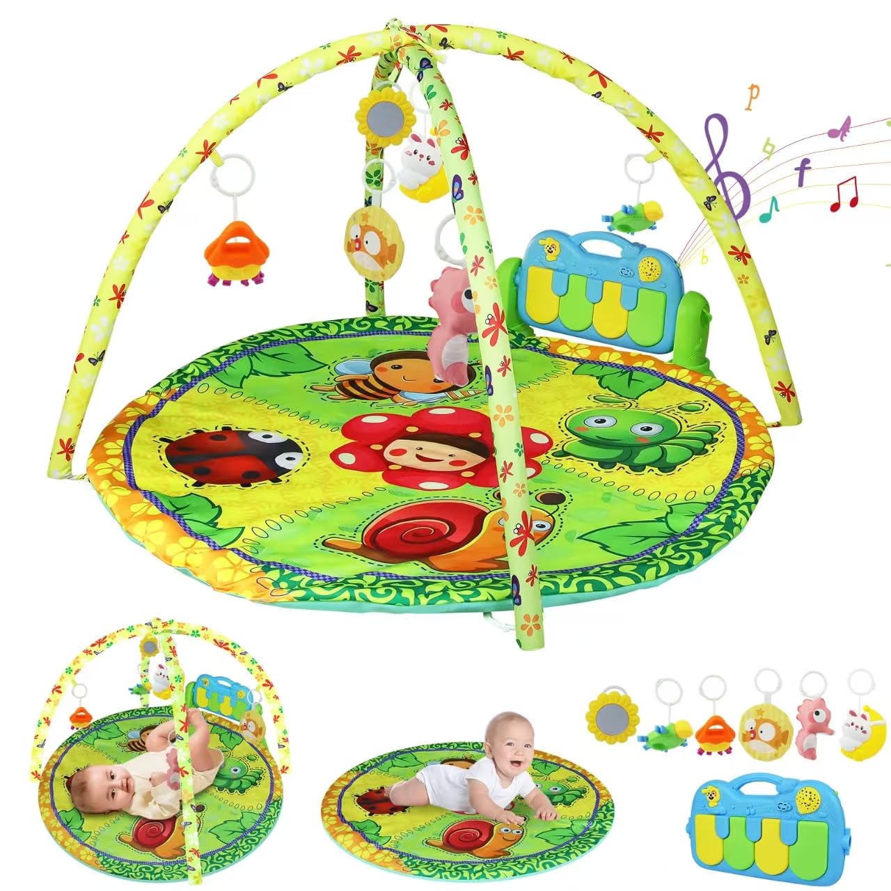 Amazon.com: IELECMG Baby Play Mat, Funny Kick and Play Piano Tummy Time ...