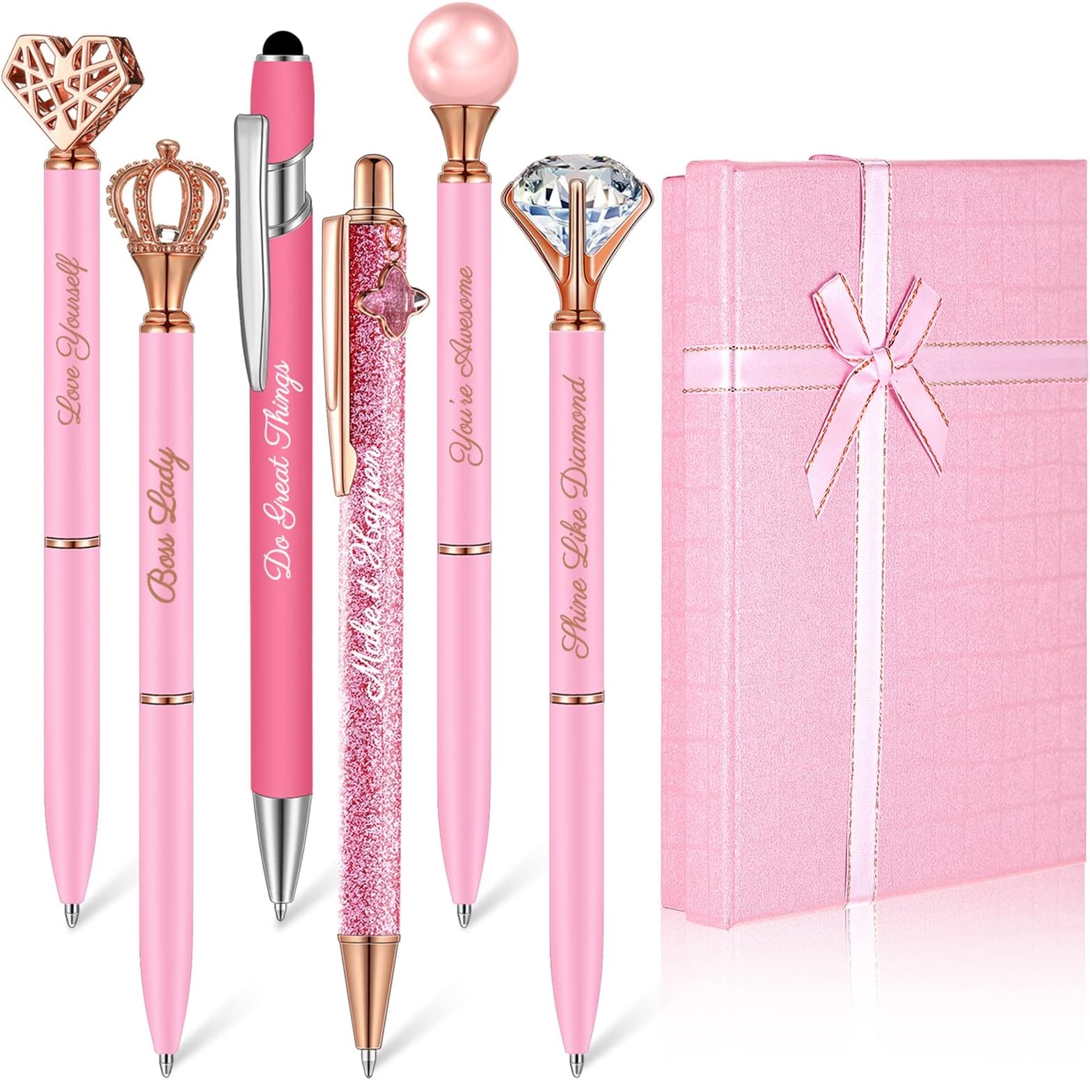 Amazon.com : Qeeenar 6 Pcs Fancy Pens for Women Crystal Diamond Pen for ...