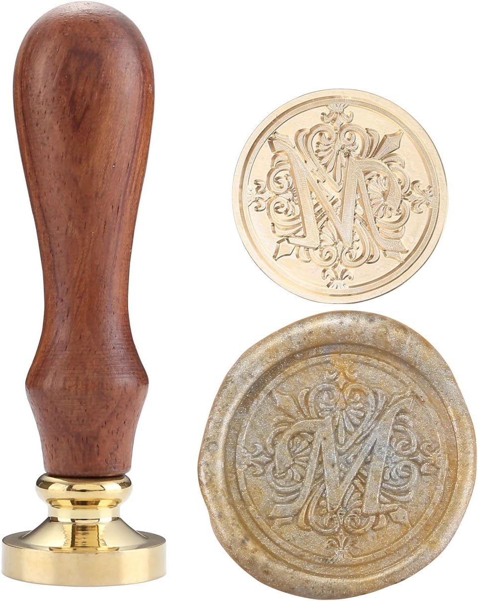 Mogokoyo Vintage Retro Alphabet Initial Wax Sealing Stamp, Wooden ...