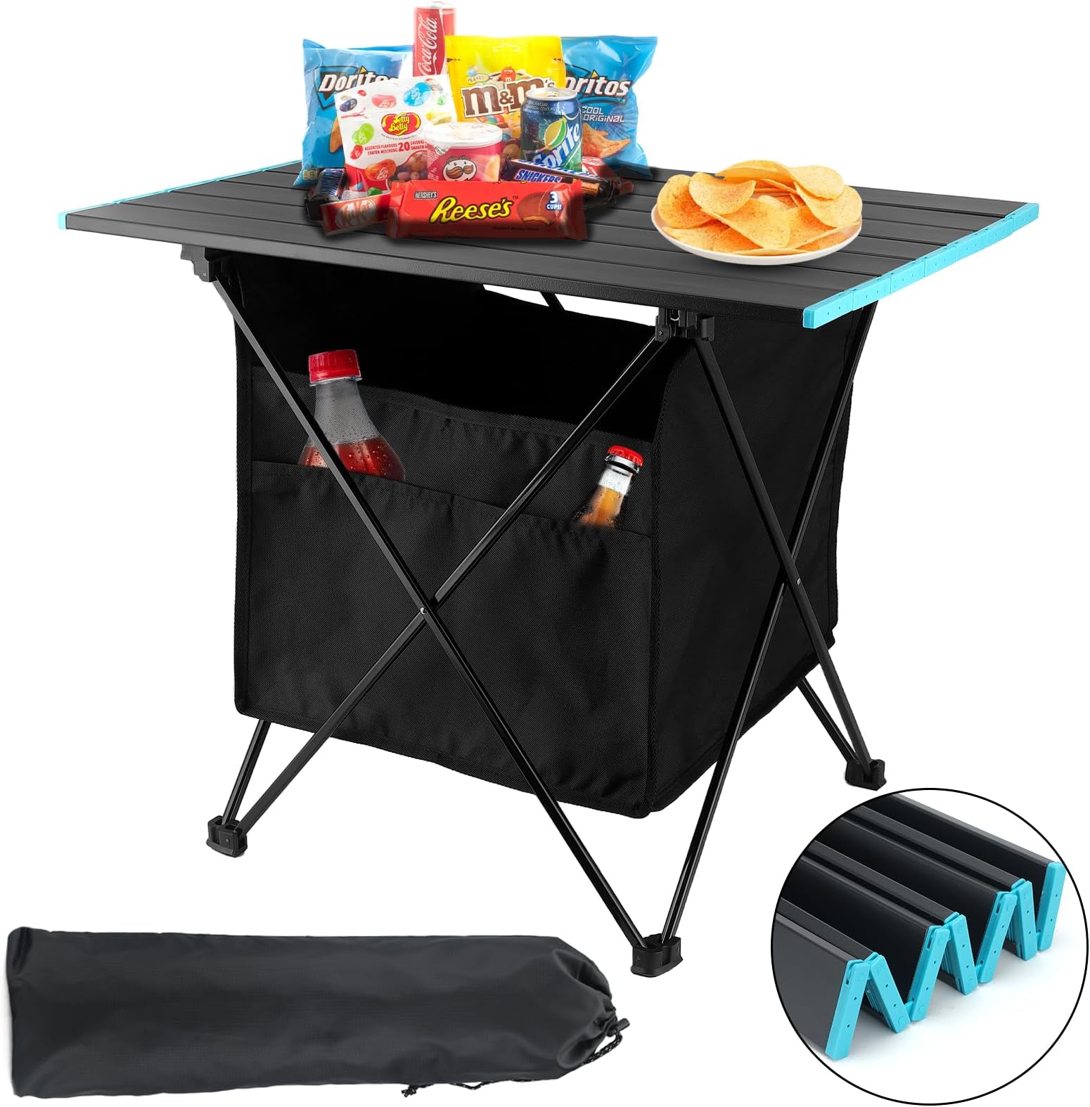 BYCRAY Mesa Plegable Camping Pequeña, Mesa Plegable Playa de Aluminio ...