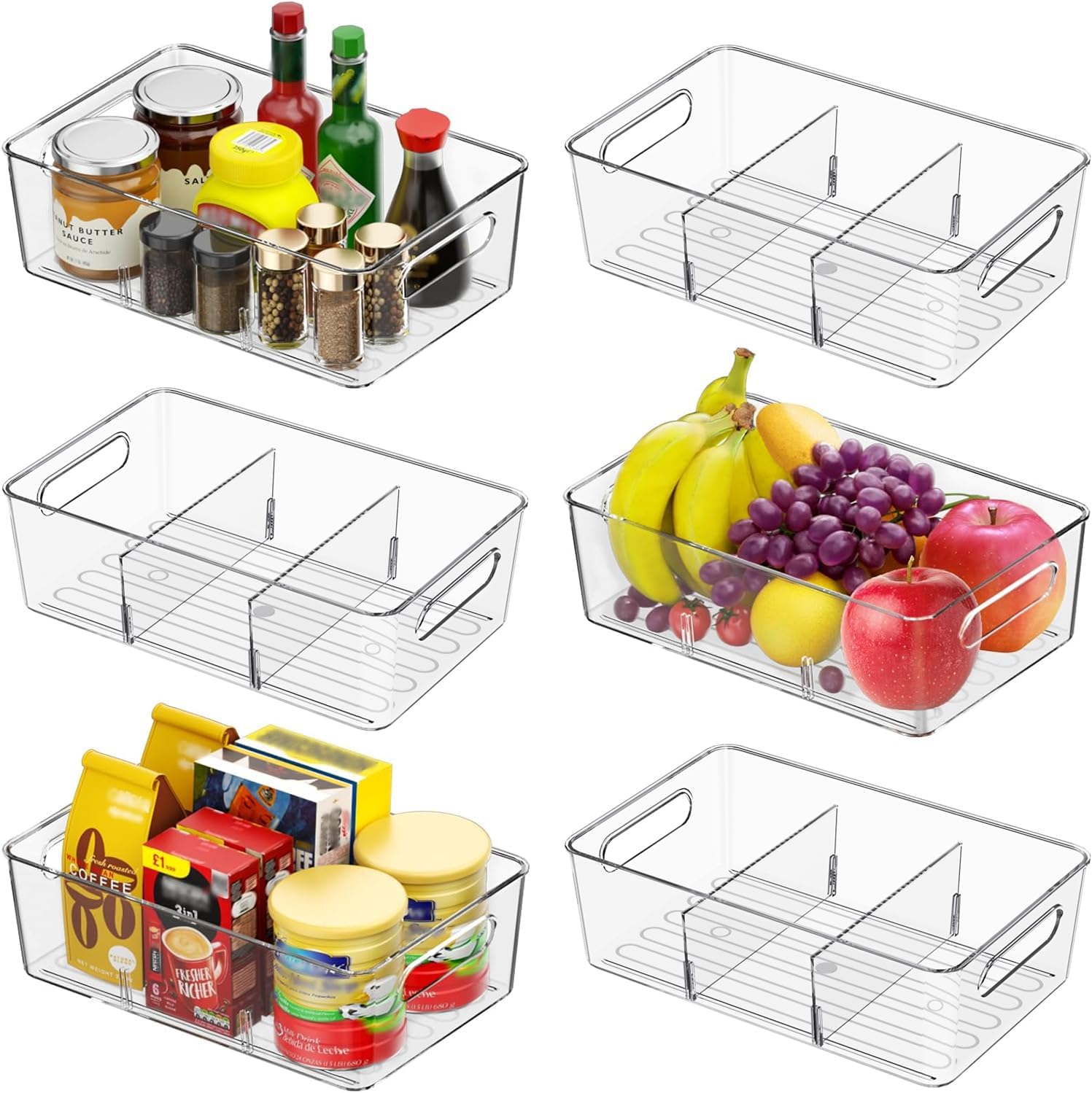 Amazon.com: AIYULONG 4 Pack Kitchen Organizers and Storage Bins with ...