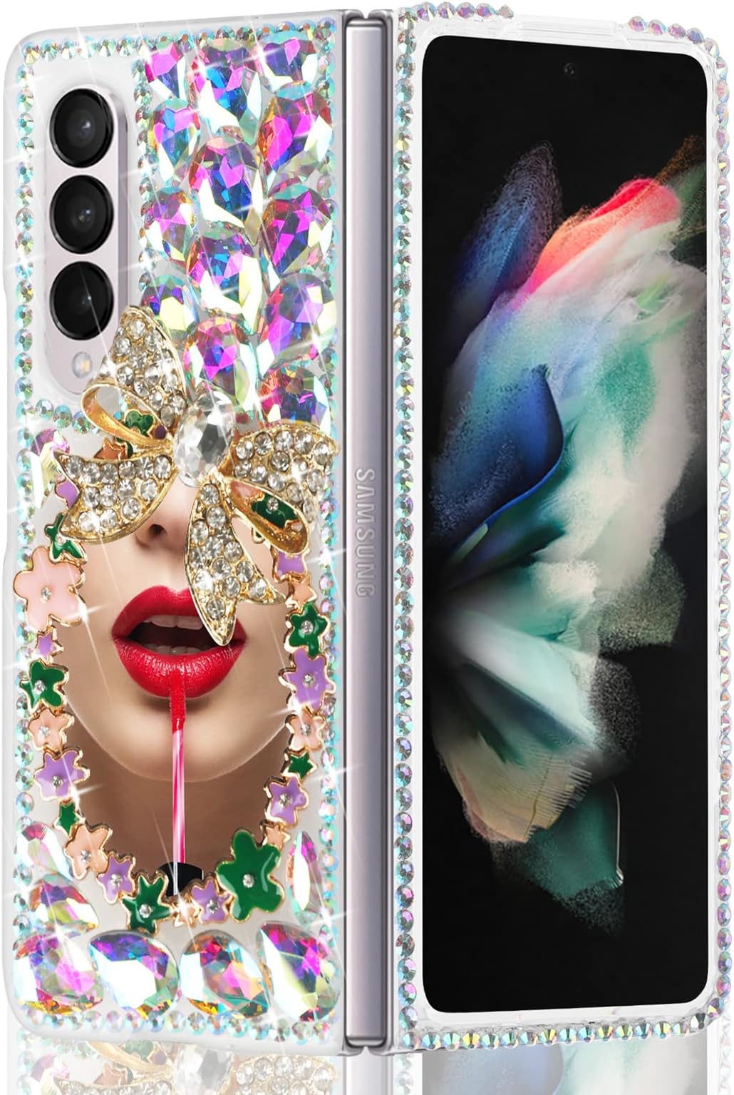 Amazon.com: Omio for Samsung Galaxy Z Fold 4 Case Cute for Women Girls Luxury 3D Handmade ...