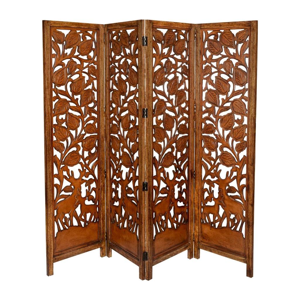 Reclaimed Wood Fourpanel Screen India 14259302 Premium Wooden 4 Panel