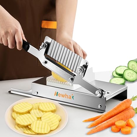 Amazon.com: Newhai Wavy French Fry Cutter Manual Waves Crinkle Potato ...