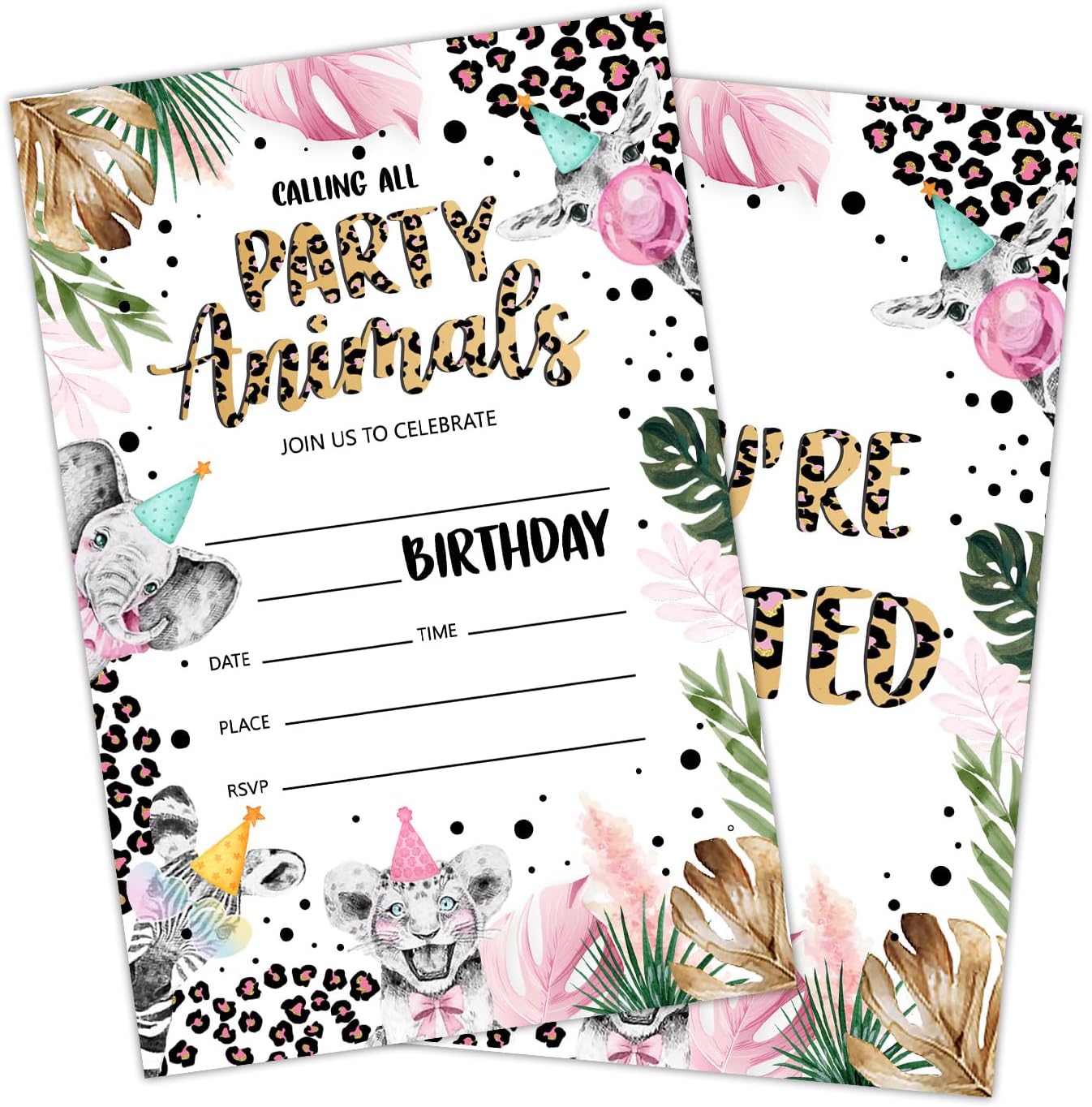 Amazon.com : Calling All Party Animals Birthday Invitations Card ...