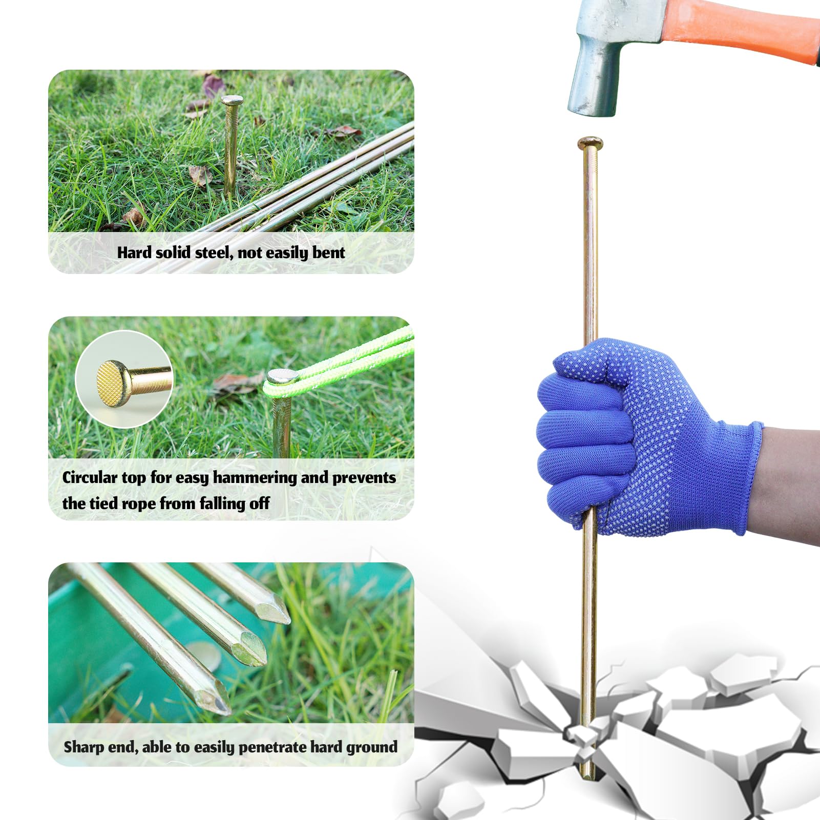 Snapklik.com : 10 Pcs 16 Inch Landscape Stakes, Heavy Duty Galvanized ...