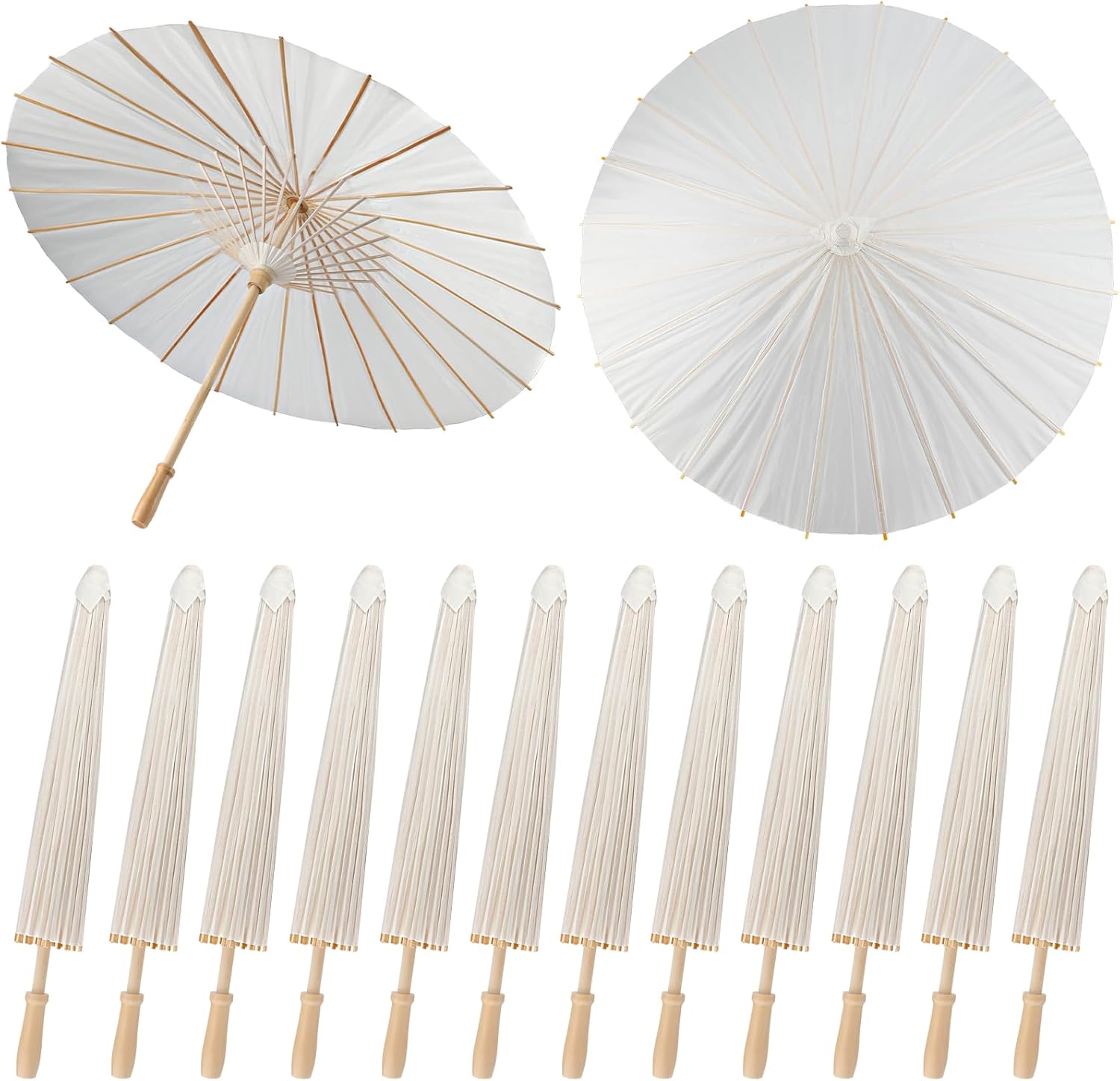 Amazon.com: SAYAYA 12 Pieces 33 Inches Large White Paper Umbrellas ...