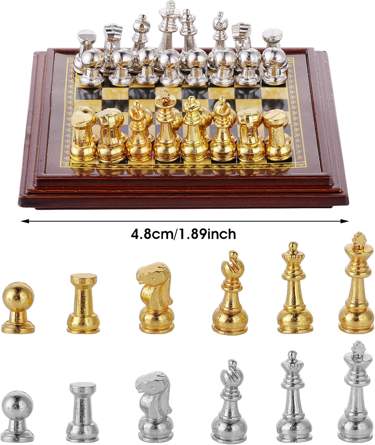 cobee Miniature Dollhouse International Chess Set, Mini Chess Board ...