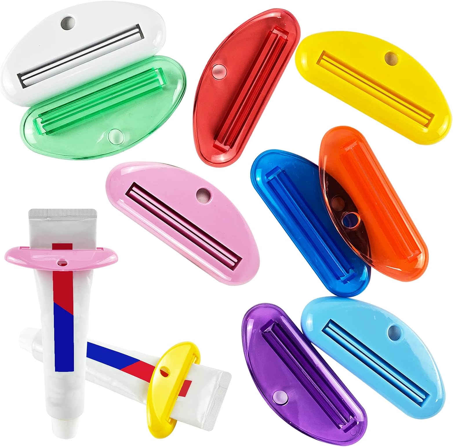 Amazon.com: MUXGOA Toothpaste Tube Squeezer Dispenser, 9 Pcs Plastic ...