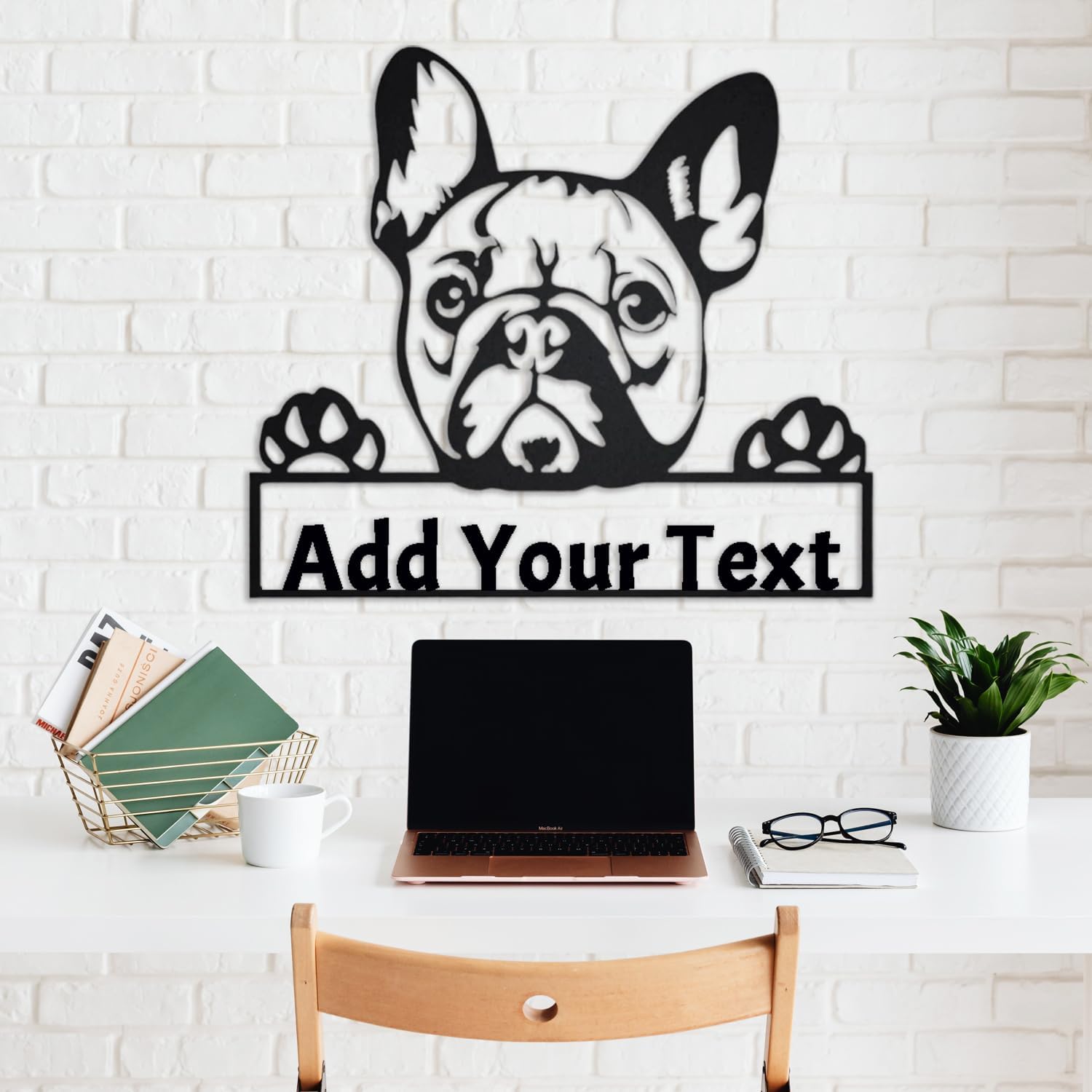 Amazon.com: Goodqueen Custom Dog Sign French Bulldog Metal Wall Art ...