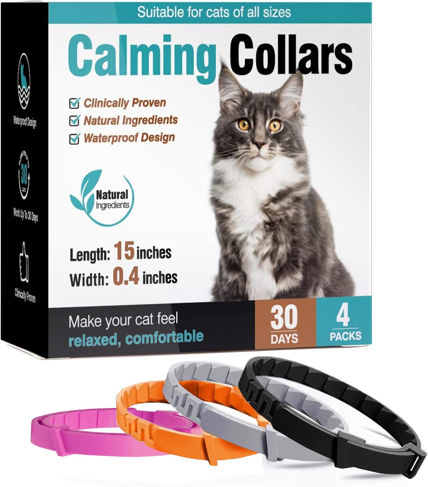 Pet Supplies : YAIOUTIY 4 Pack Calming Collar for Cats, Cat Pheromone ...