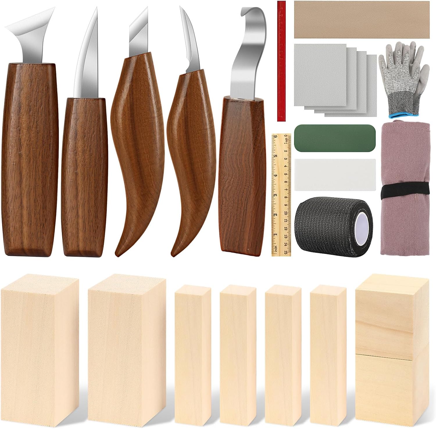 Amazon.com: AUGSUN Wood Whittling Kit - 25 Piece Carving Tool Set ...