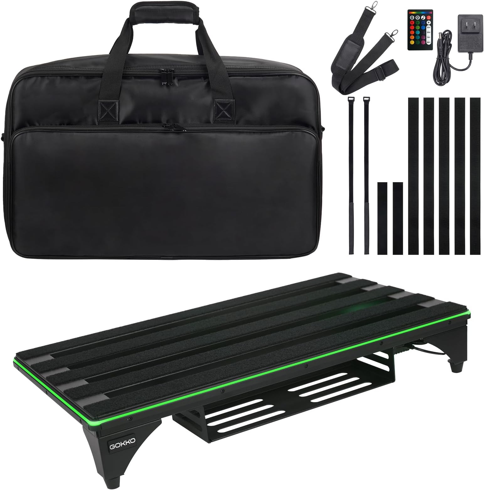 Amazon.com: GOKKO Music-Sync Lighting Guitar Pedal Board with Multiple ...
