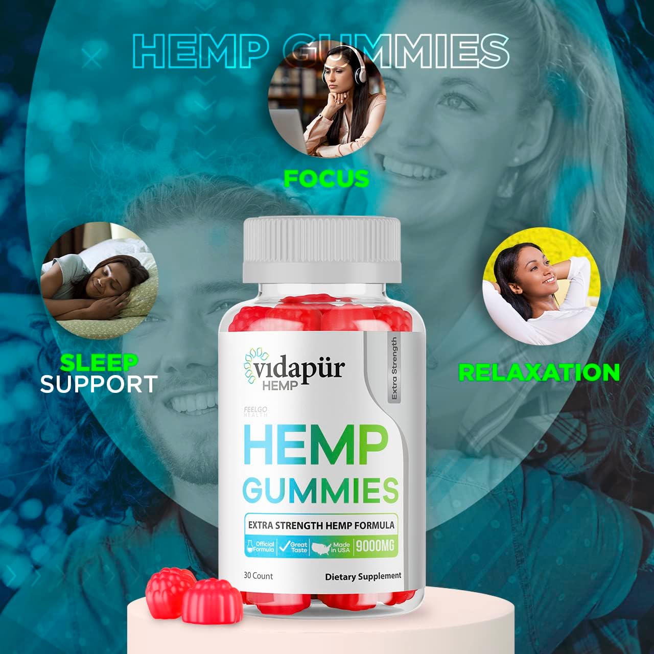 Vidapur Gummies – Gomitas de cáñamo Vidapure de 300 mg por goma, gomitas Vitapur, gomitas ...