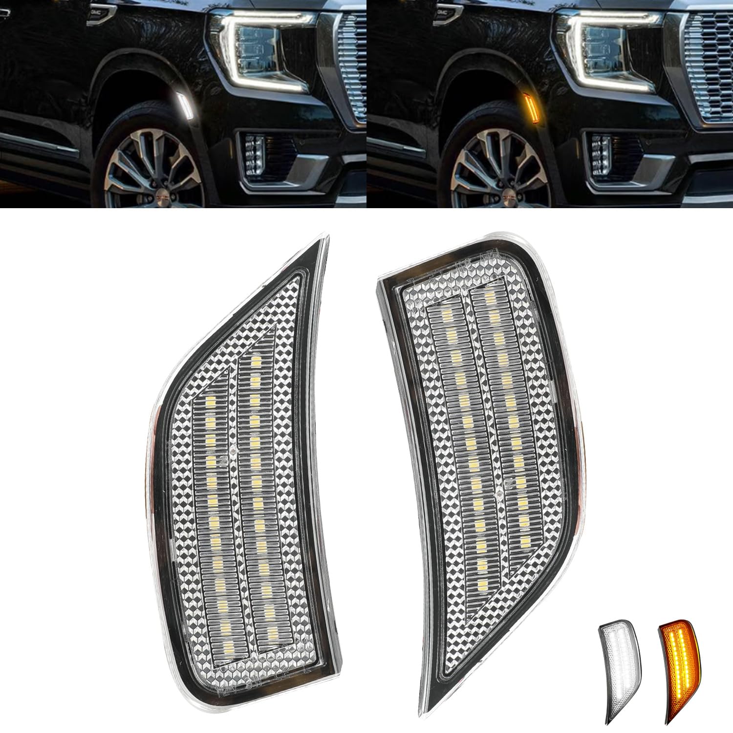 Snapklik.com : ROCCS LED Amber & White Side Marker Lights Compatible