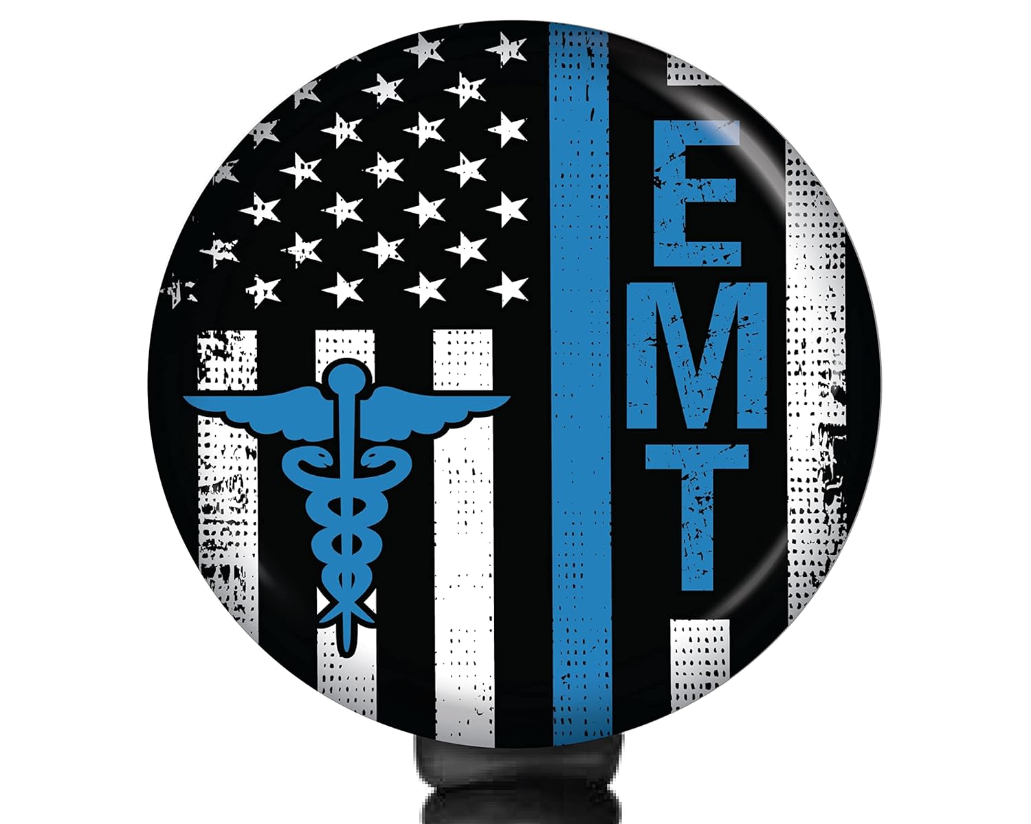 Amazon.com: EMT Badge Reel - USA Paramedic Badge Reel - EMS Flag Badge ...