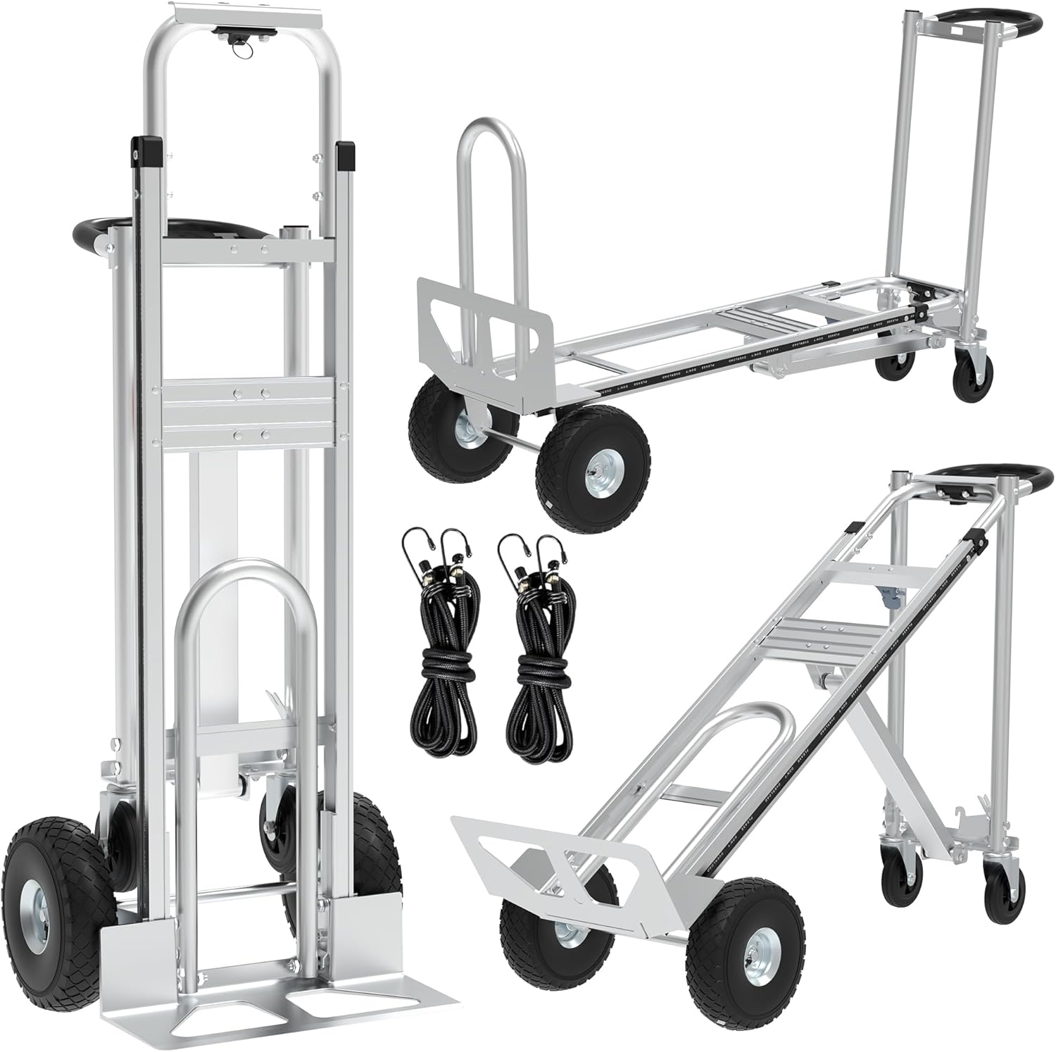Aluminum Convertible Hand Truck, 800lbs 3 in 1 Folding Dolly Cart ...
