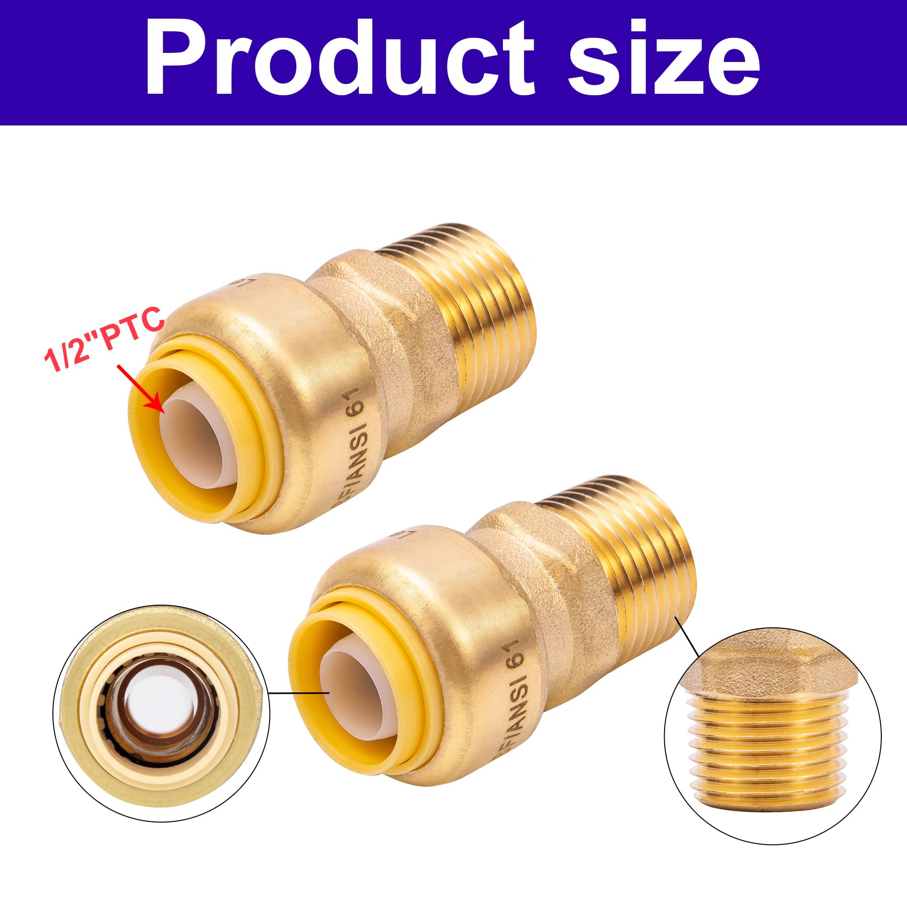 Snapklik.com : FullMayPro Pex Fitting Straight Coupling Push Fit PEX ...