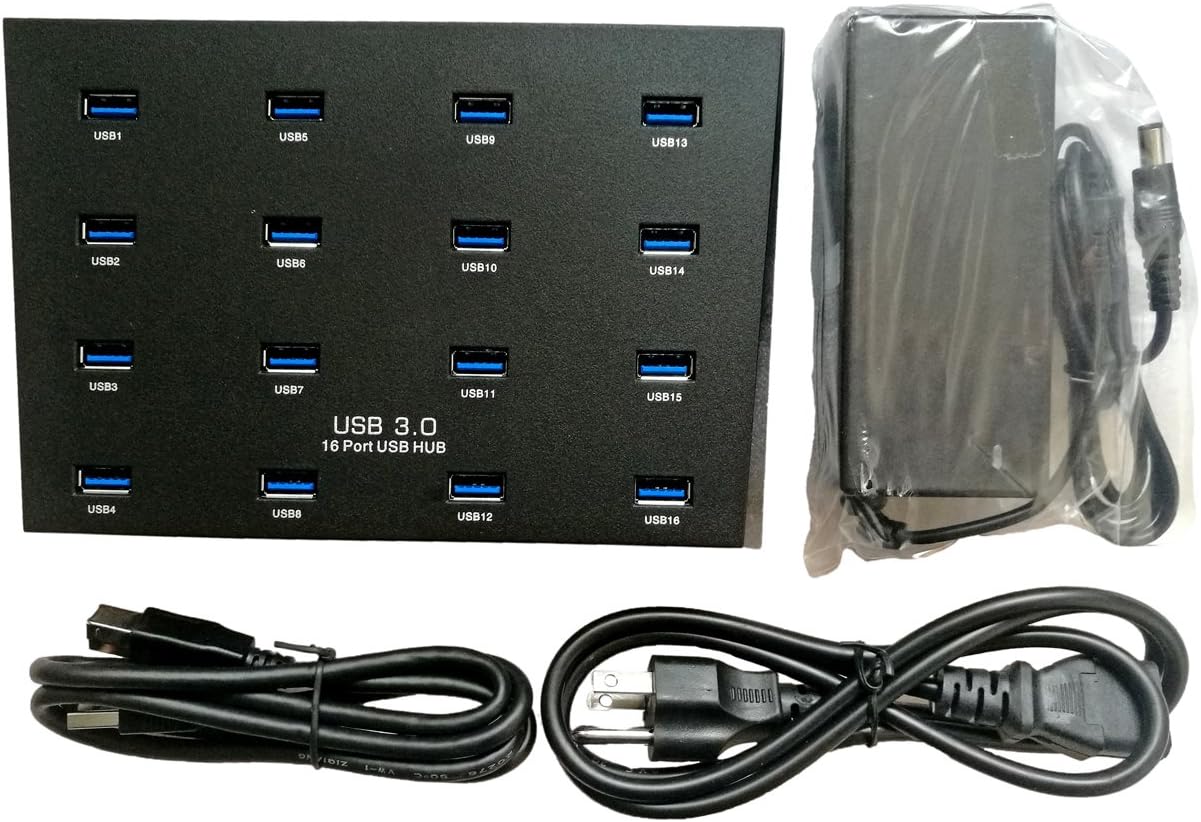 Amazon.com: PCOLTECH 16 Port USB Hub/usb3.0 HUB Industrial Grade USB ...