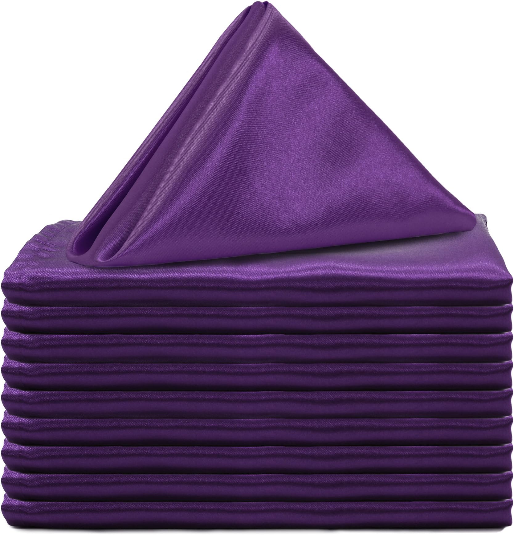 Amazon.com: Eternal Beauty Set of 12 Purple Napkins Satin Washable ...