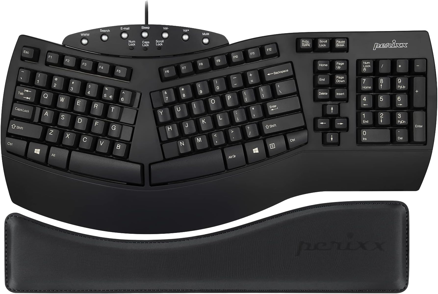 Amazon.com: Perixx Ergonomic Keyboard with Wrist Rest Bundle : Electronics