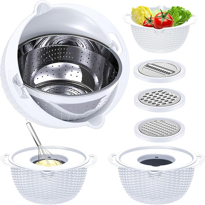 Amazon.com: 4-1 Colander with Bowl Set - Pasta Strainer - Colander for ...