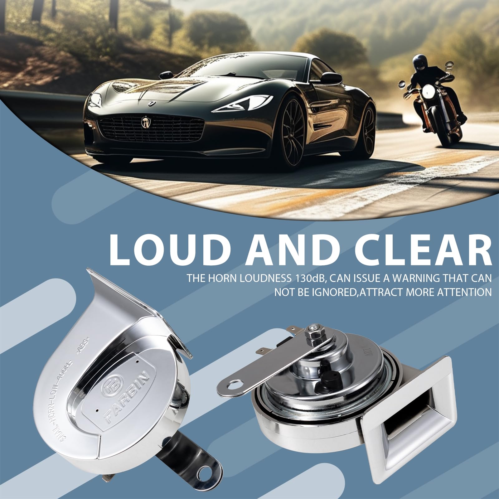 Snapklik.com : Car Horn kitSilver Truck hornWaterproof Loud Motorcycle ...