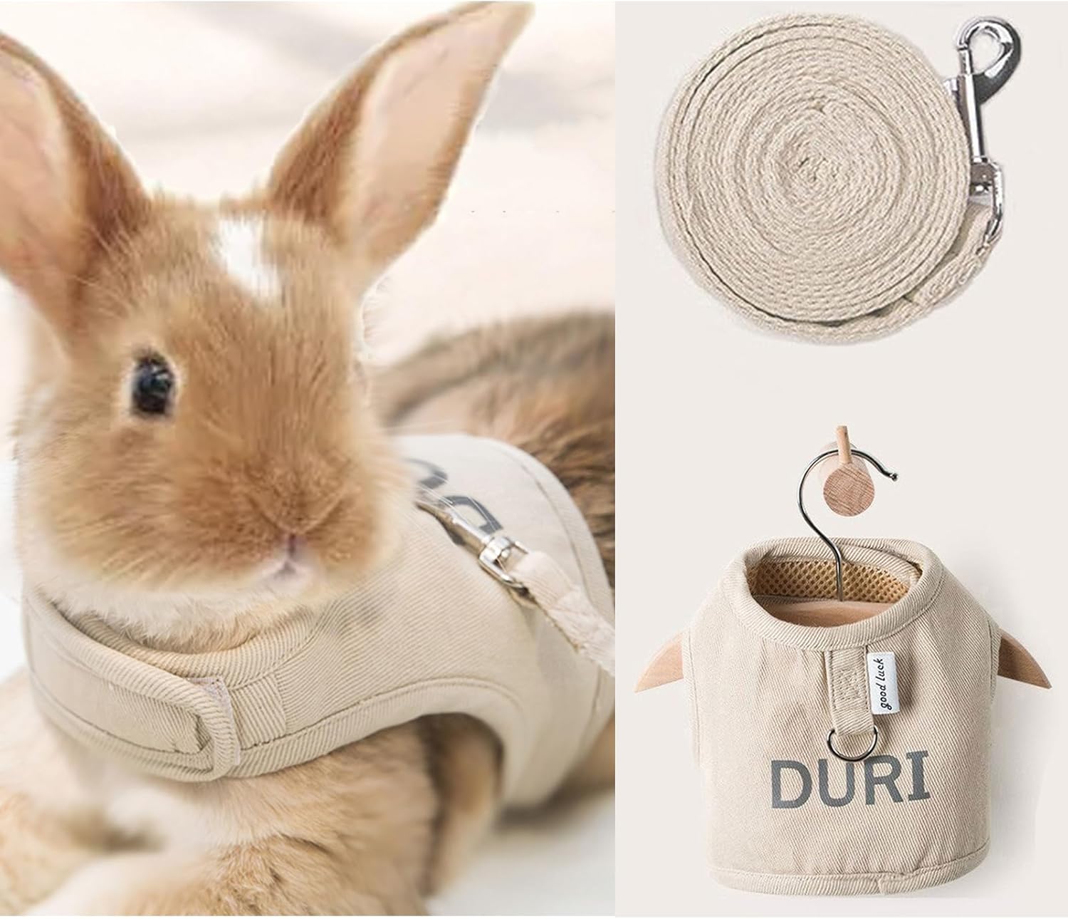 Amazon.com : MANON ROSA Rabbit Harness and Leash Set - Escape-Proof ...