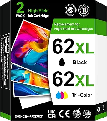 Amazon.com: Pitooler High Yield for HP 62XL Ink Cartridge Combo Pack ...