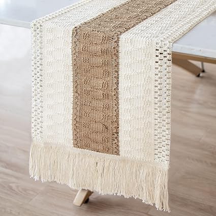 Amazon.com: OurWarm Boho Coffee Table Runner for Living Room, 108 ...