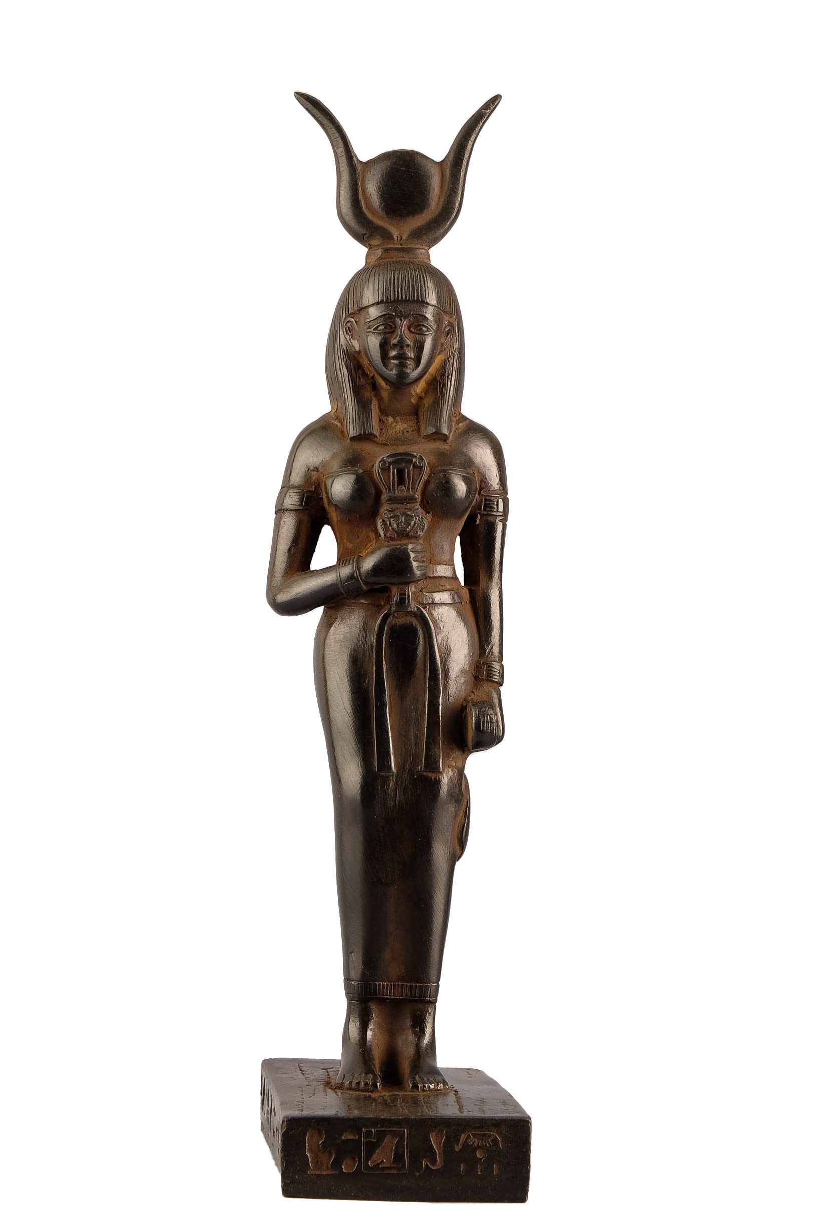 Buy Ancient Egyptian statue of goddess Isis holding a Sistrum black ...