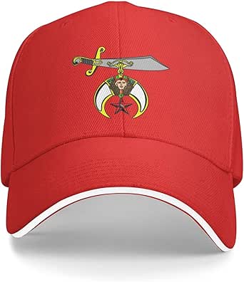 Masonic Shriner Gifts Red Baseball Cap Men Women Classic Dad Hat Plain ...